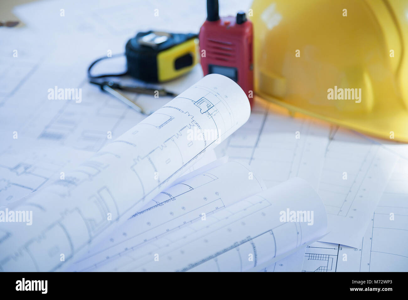 Architect Tools, Construction project Stock Photo - Alamy