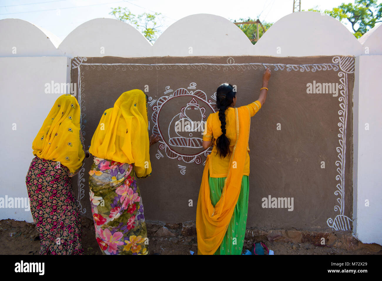 Pushkar / India 27 October 2017 Traditional rajasthani Women doing ...