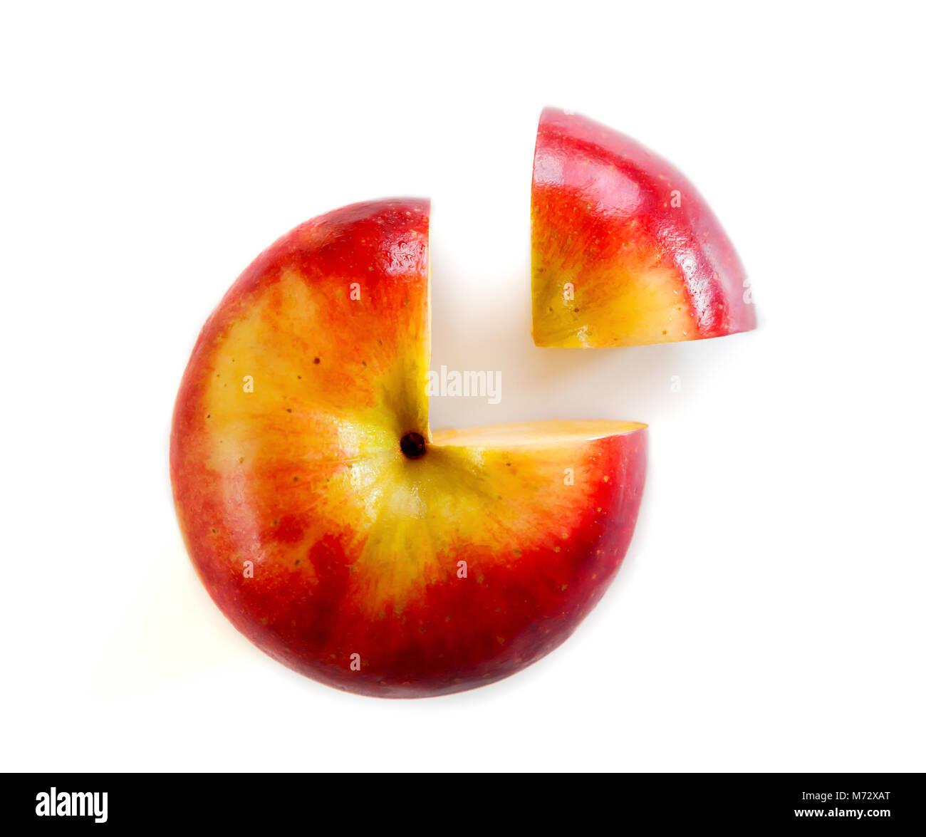 apple split isolate on white Stock Photo - Alamy
