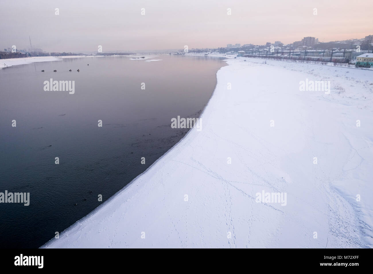 A landscape of river at Irkutsk Russia during winter Stock Photo - Alamy