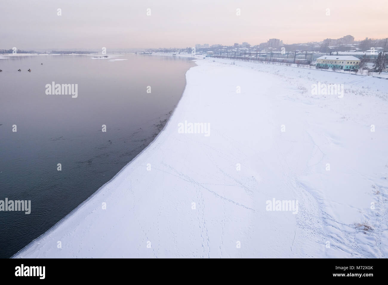 A landscape of river at Irkutsk Russia during winter Stock Photo - Alamy
