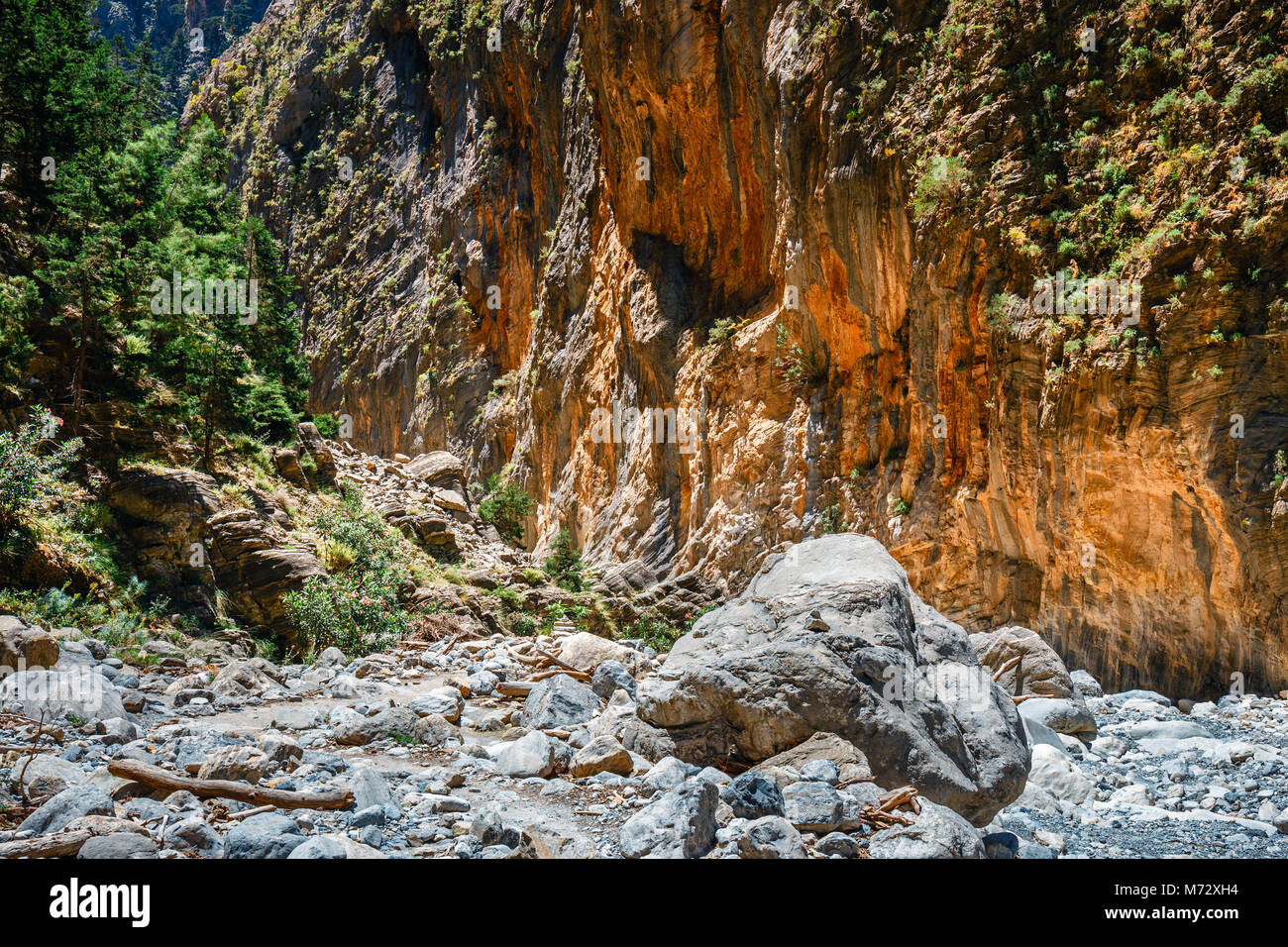Hiking path through Samaria Gorge in Central Crete Stock Photo - Alamy