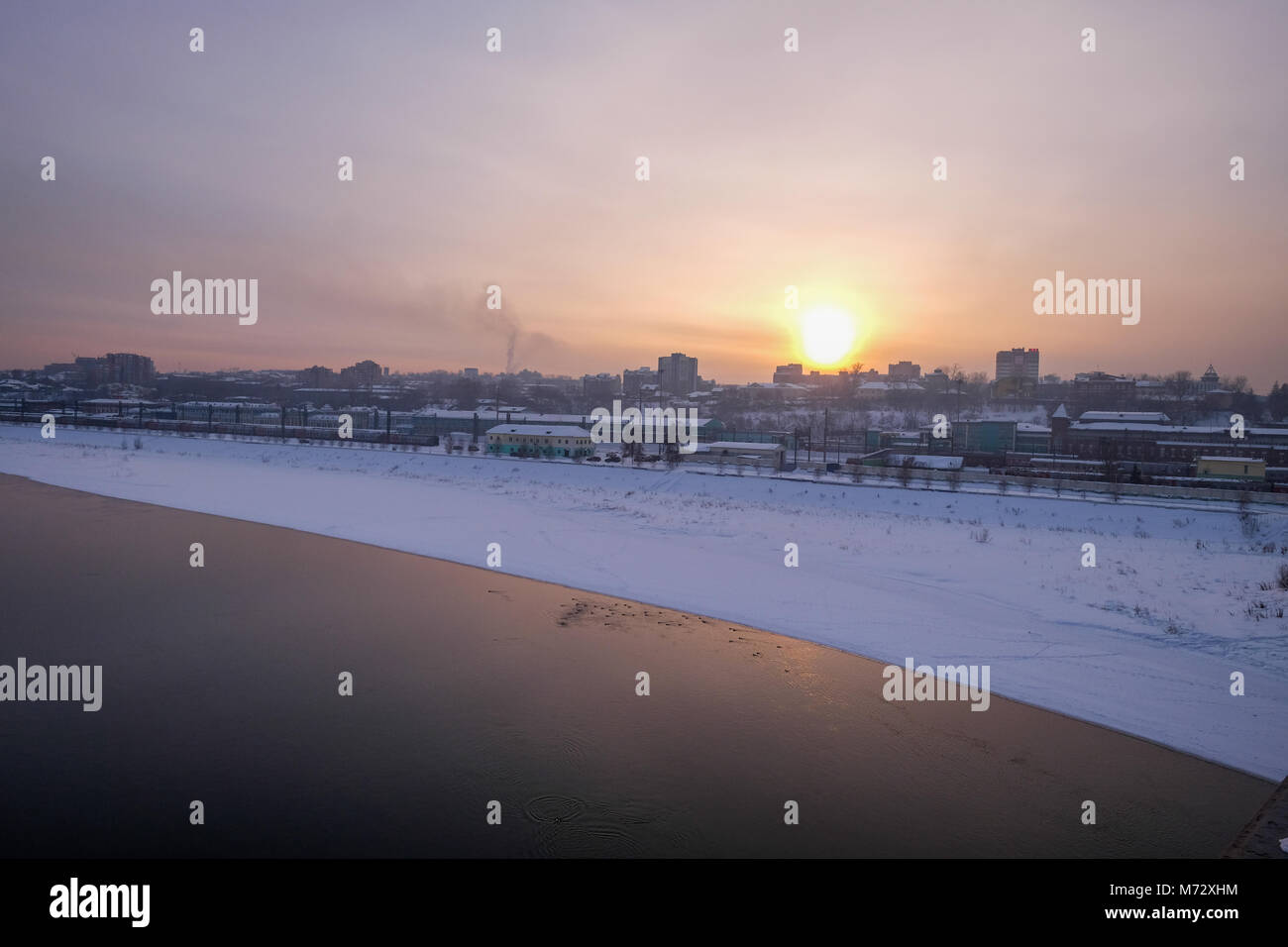 A landscape of river at Irkutsk Russia during winter Stock Photo - Alamy