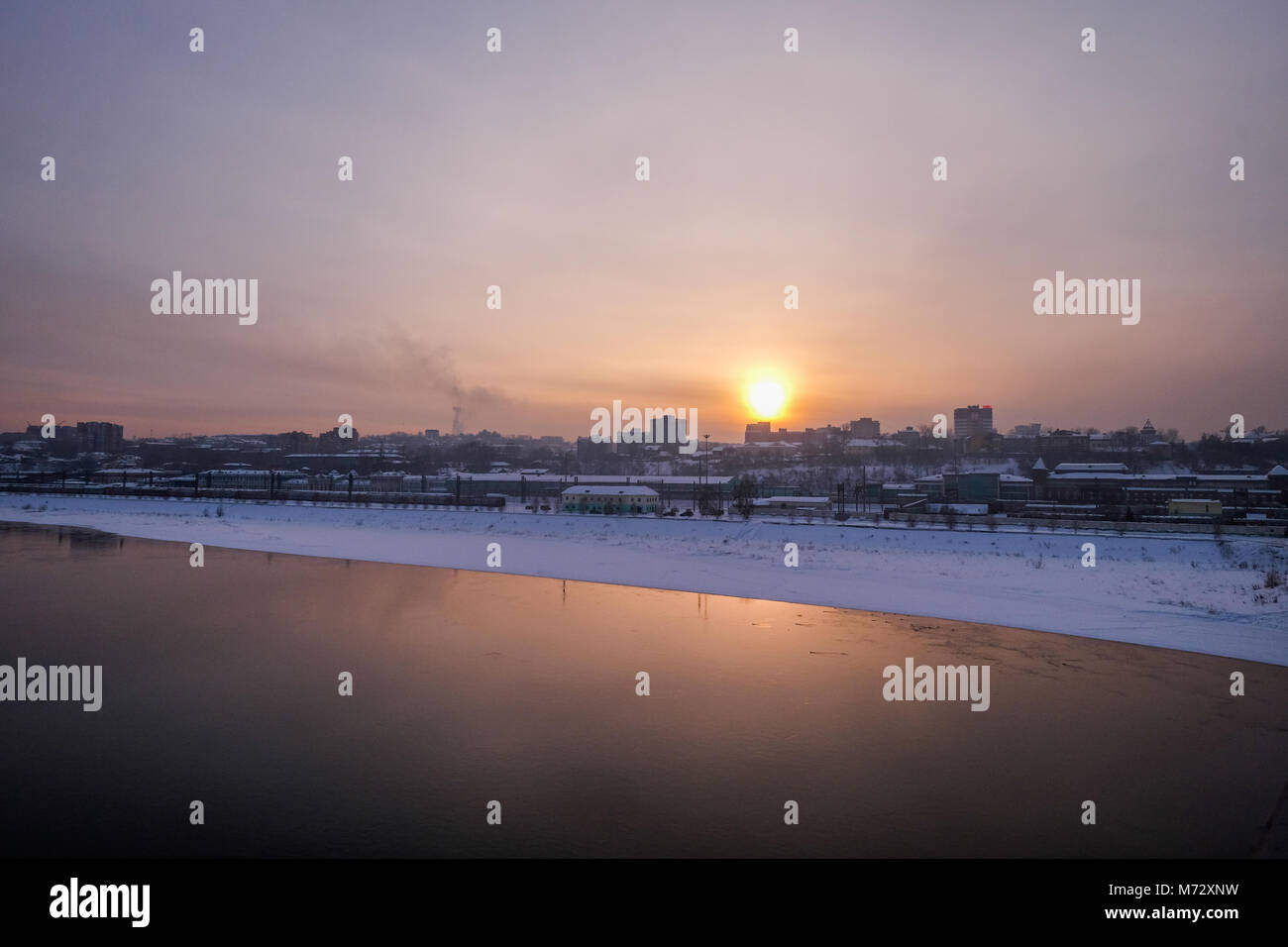 A landscape of river at Irkutsk Russia during winter Stock Photo - Alamy