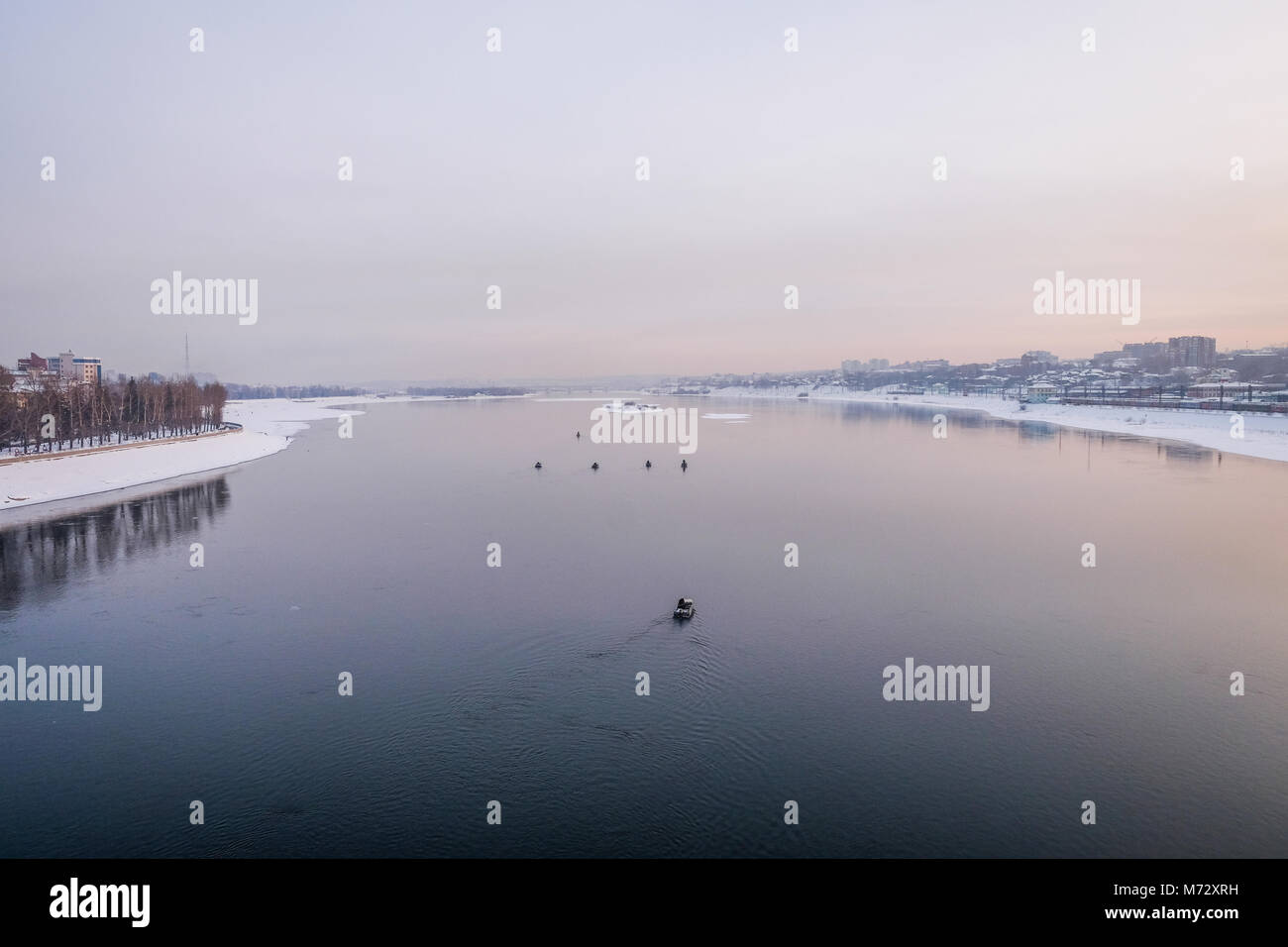 A landscape of river at Irkutsk Russia during winter Stock Photo - Alamy