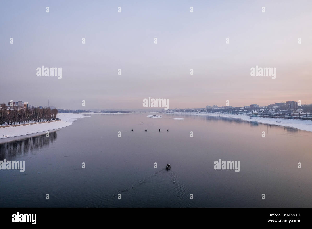 A landscape of river at Irkutsk Russia during winter Stock Photo - Alamy