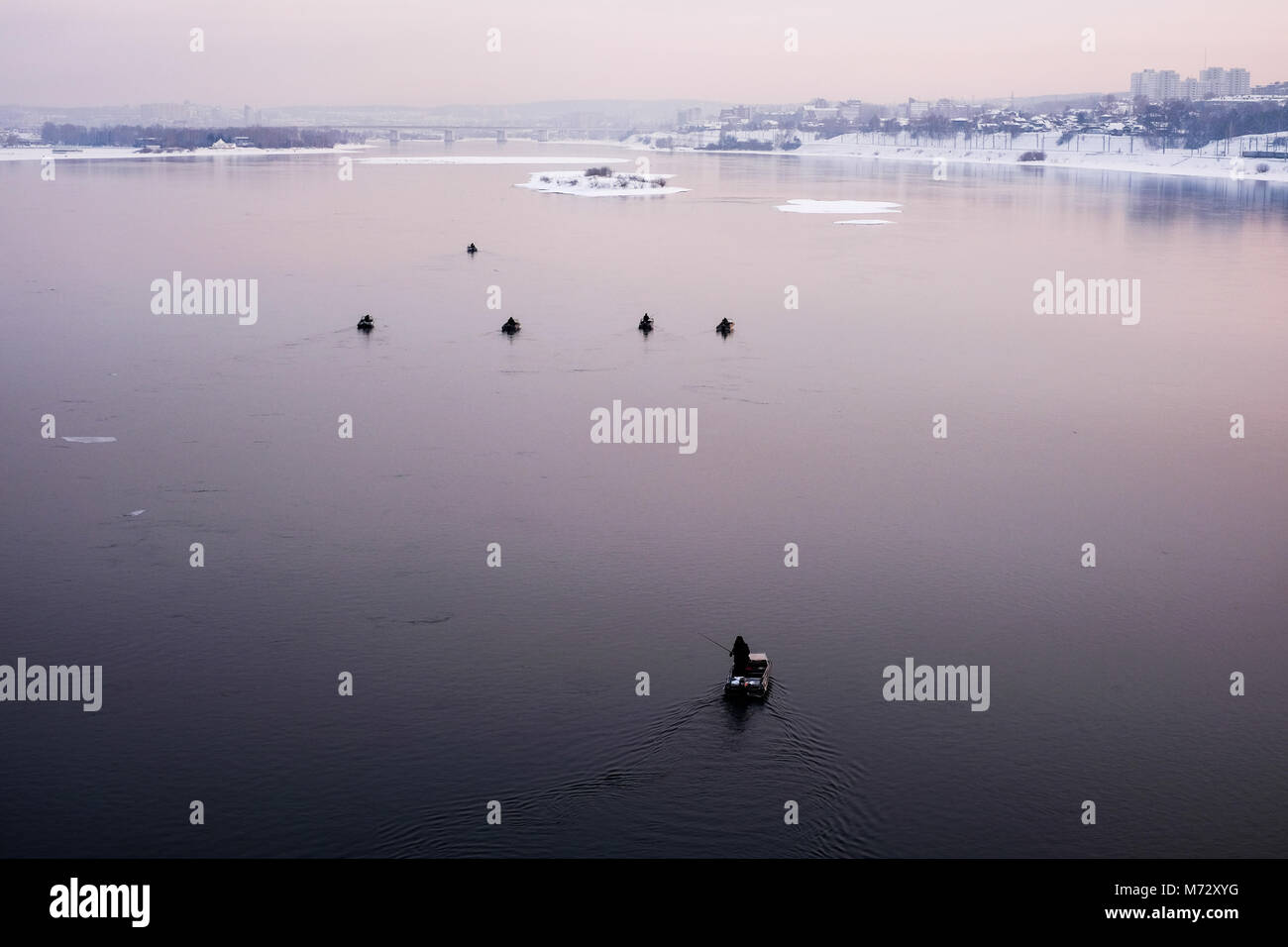 A landscape of river at Irkutsk Russia during winter Stock Photo - Alamy