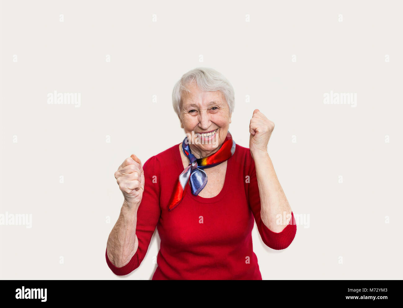 Yes positive old senior woman hi-res stock photography and images - Alamy