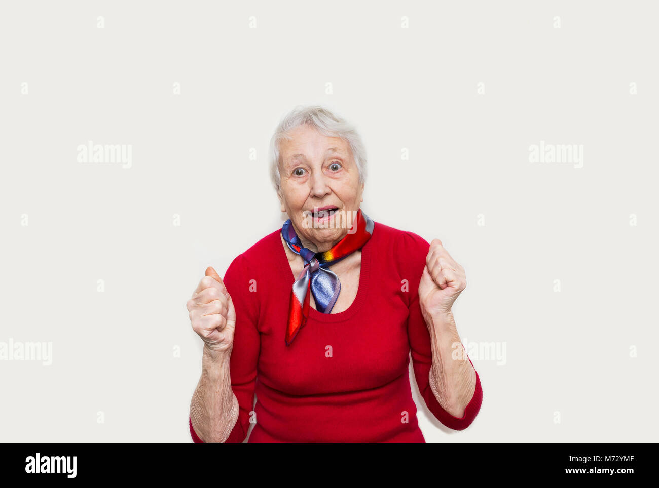 Old Woman with surprised expression on her face Stock Photo - Alamy