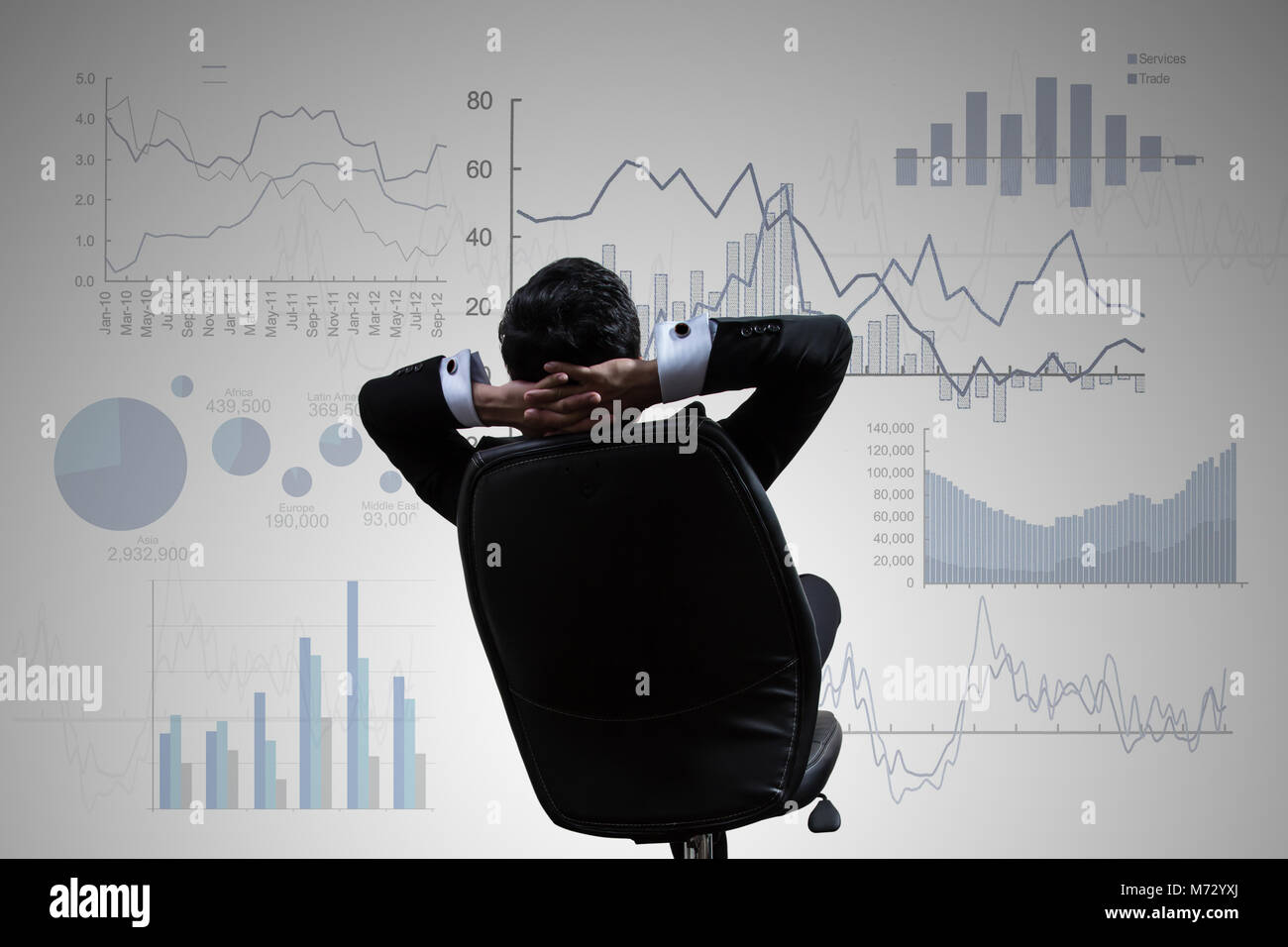 Investor with growth chart of profits Stock Photo - Alamy