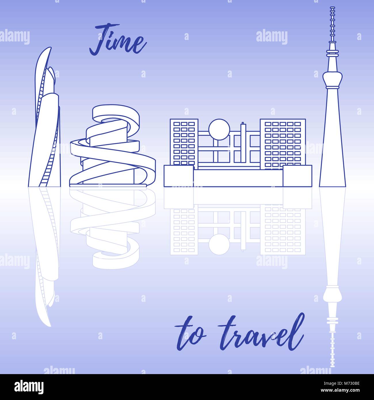 Unusual Japanese architecture. Famous building and skyscrapers. Travel ...