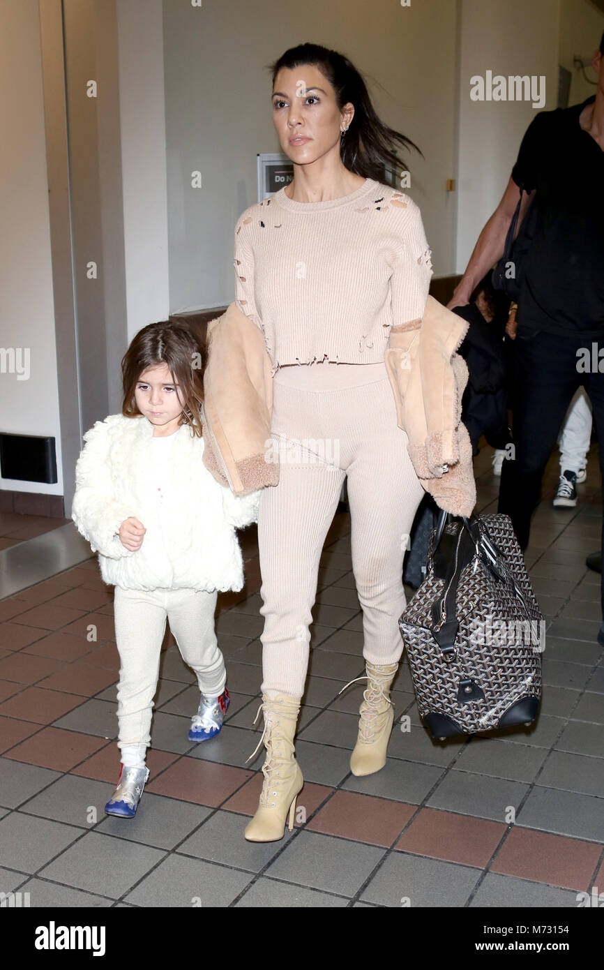 Kourtney Kardashian at Los Angeles International Airport arrivals in ...