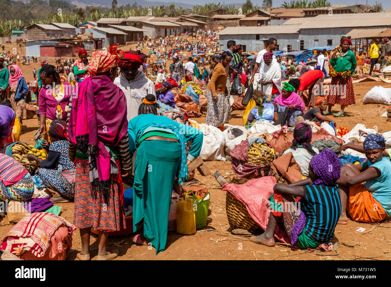 Dorze Women Selling Fruit At The Famous Saturday Market In The Village ...