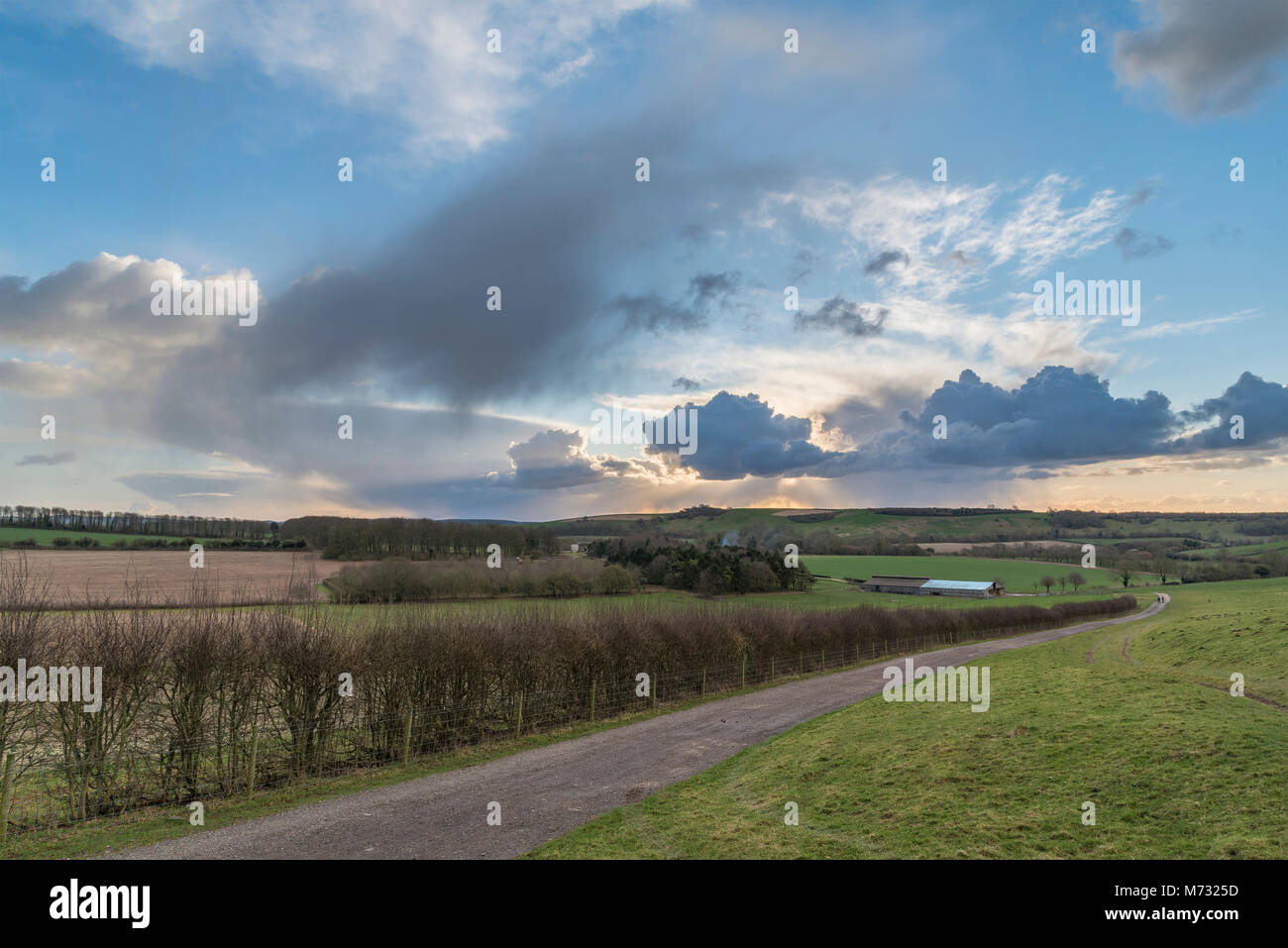 Beautiful stormy dramatic cloud formations over English countryside ...