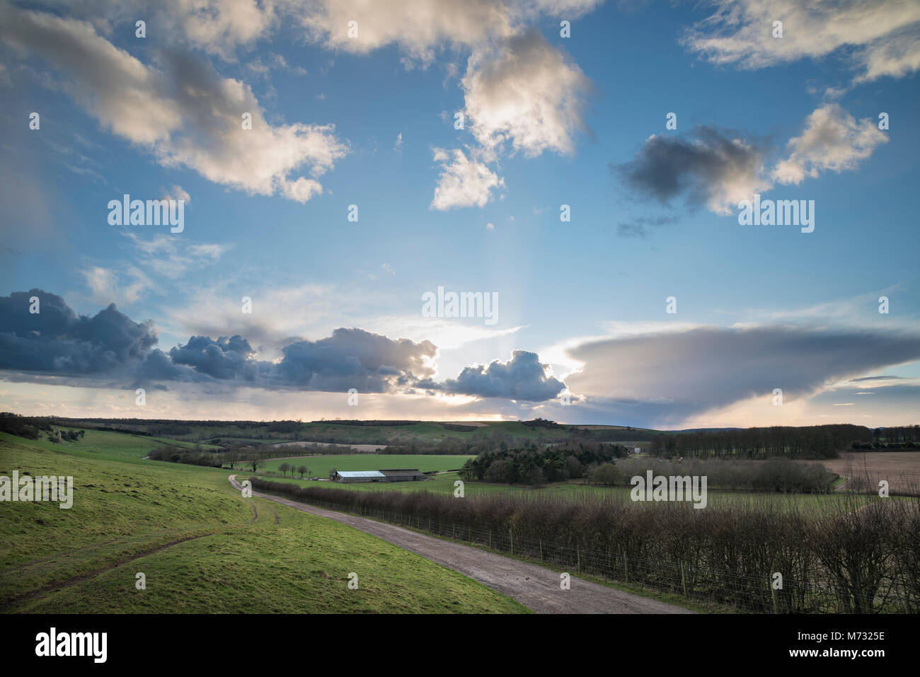 Beautiful stormy dramatic cloud formations over English countryside ...