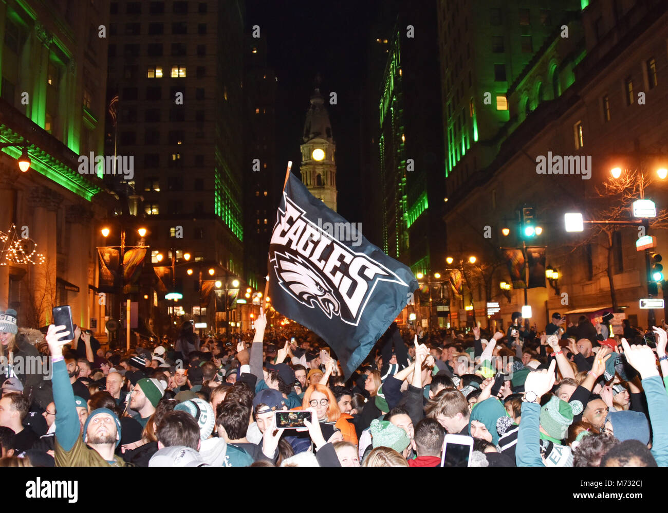 Philadelphia Eagles fans take to the streets of Philadelphia ...