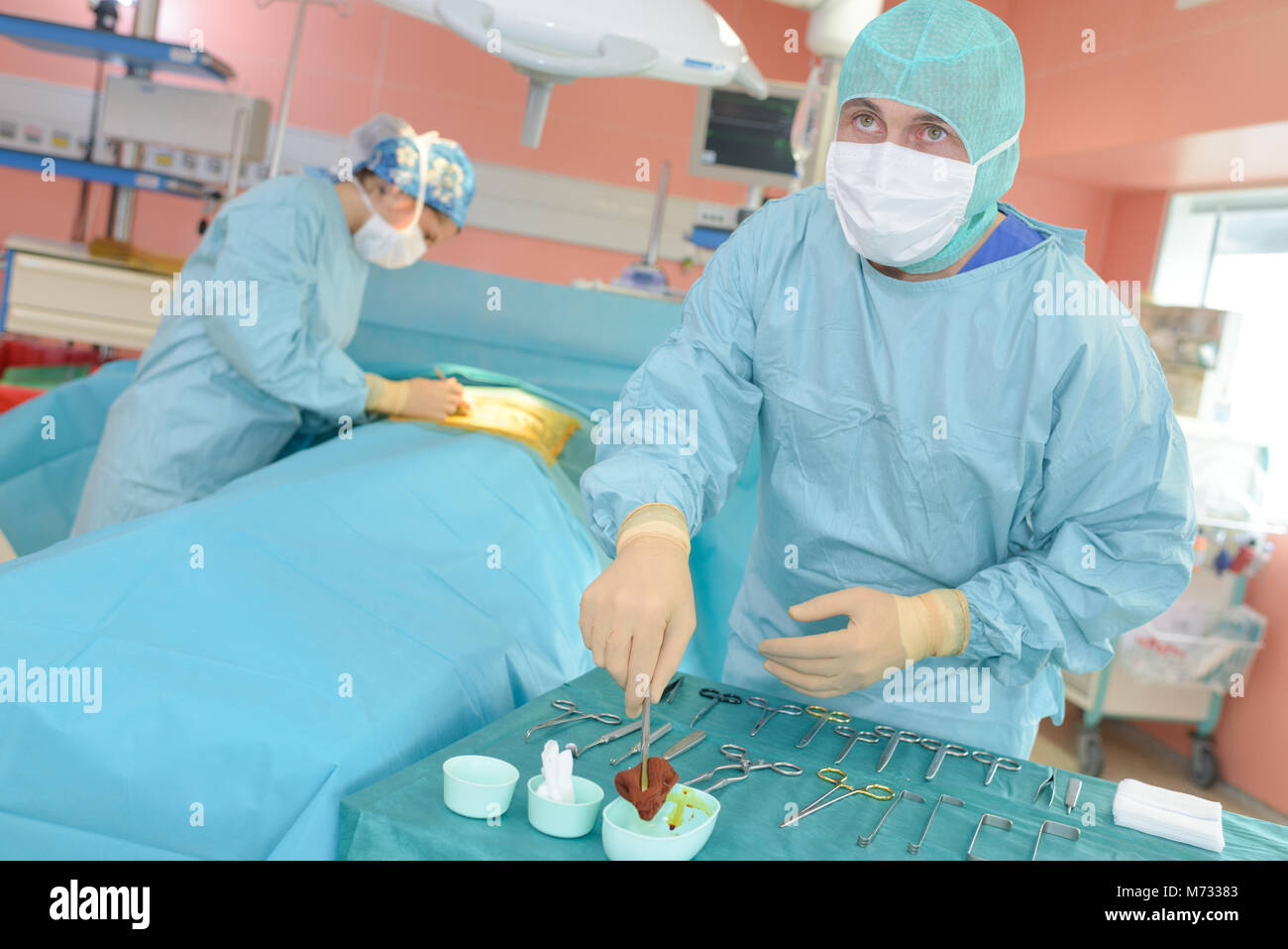 stitching after a complex and bloody surgery Stock Photo - Alamy