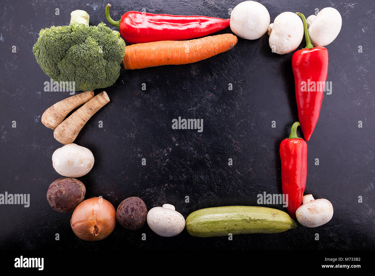 Square of different vegetables Stock Photo - Alamy