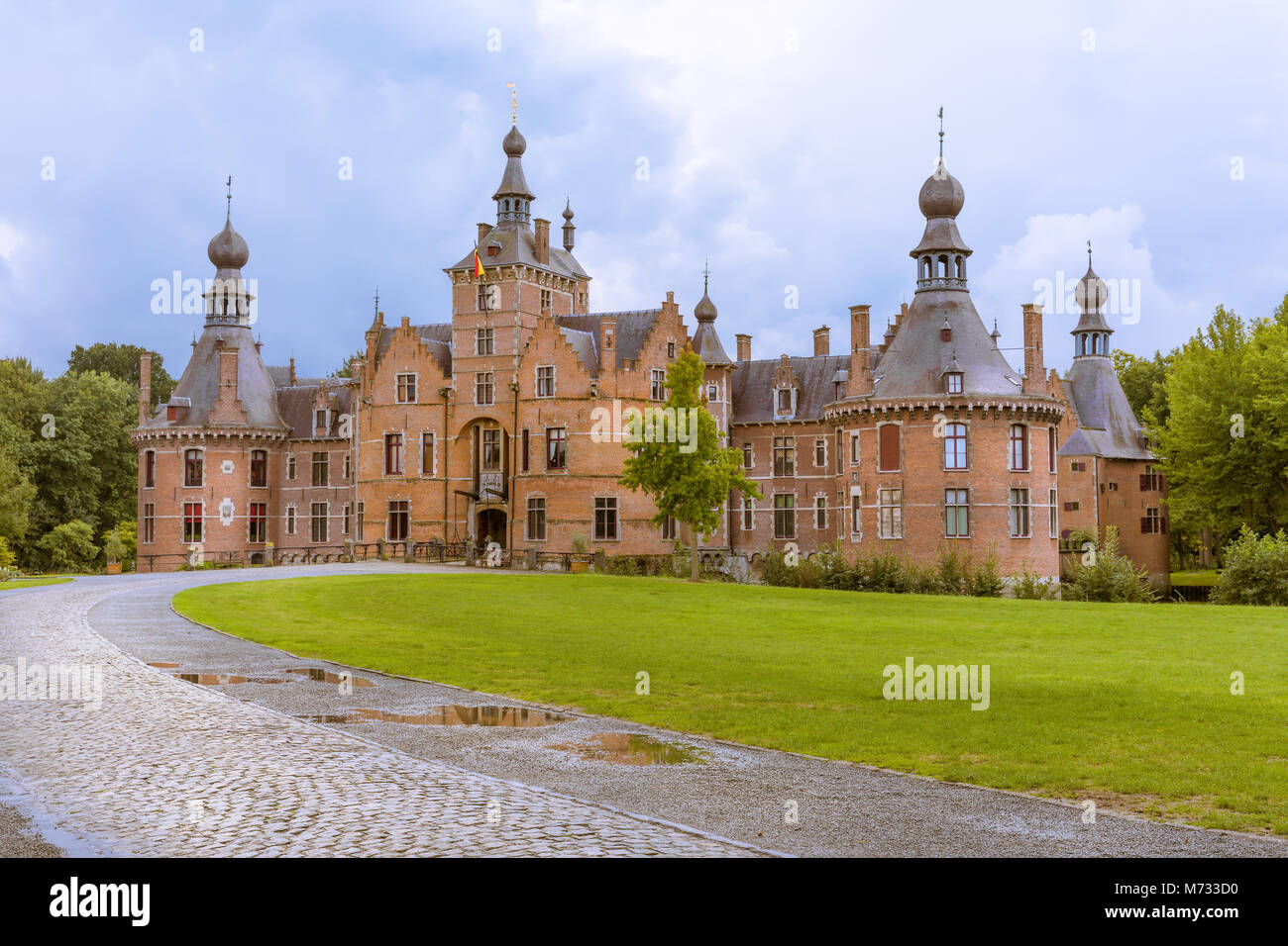 Ooidonk medieval castle in Flanders Belgium rebuilt in renaissance ...