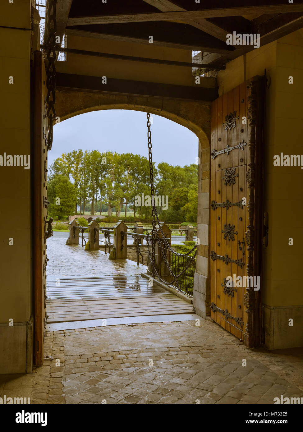 Ooidonk medieval castle in Flanders Belgium rebuilt in renaissance ...