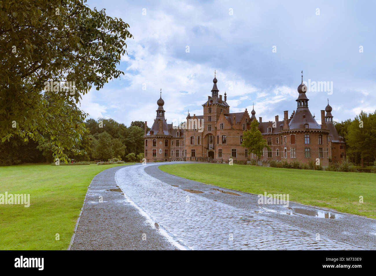 Ooidonk medieval castle in Flanders Belgium rebuilt in renaissance ...