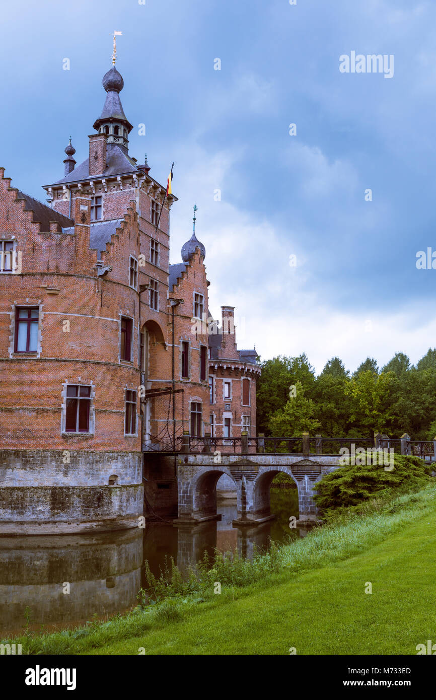 Ooidonk medieval castle in Flanders Belgium rebuilt in renaissance ...