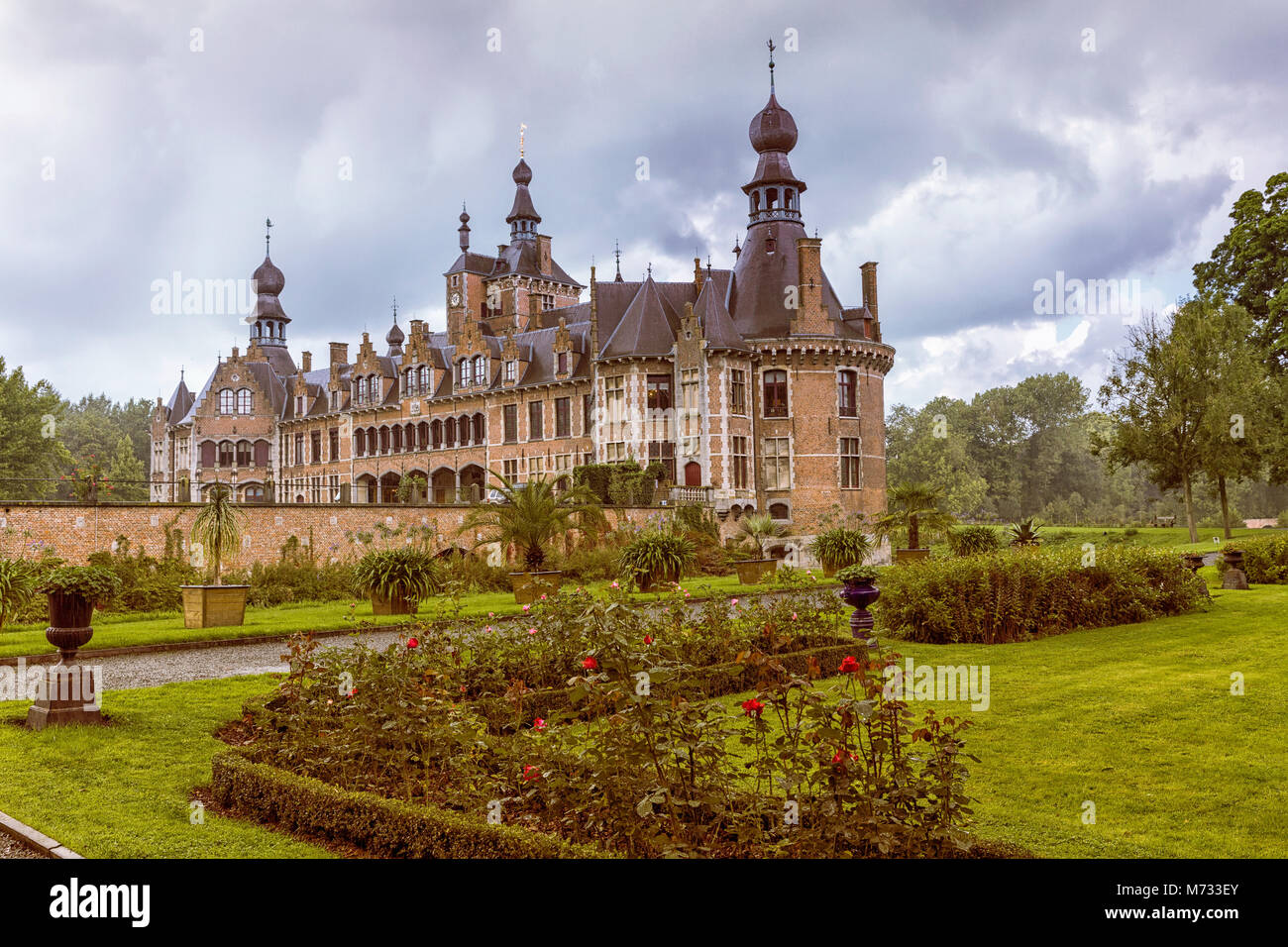 Ooidonk medieval castle in Flanders Belgium rebuilt in renaissance ...