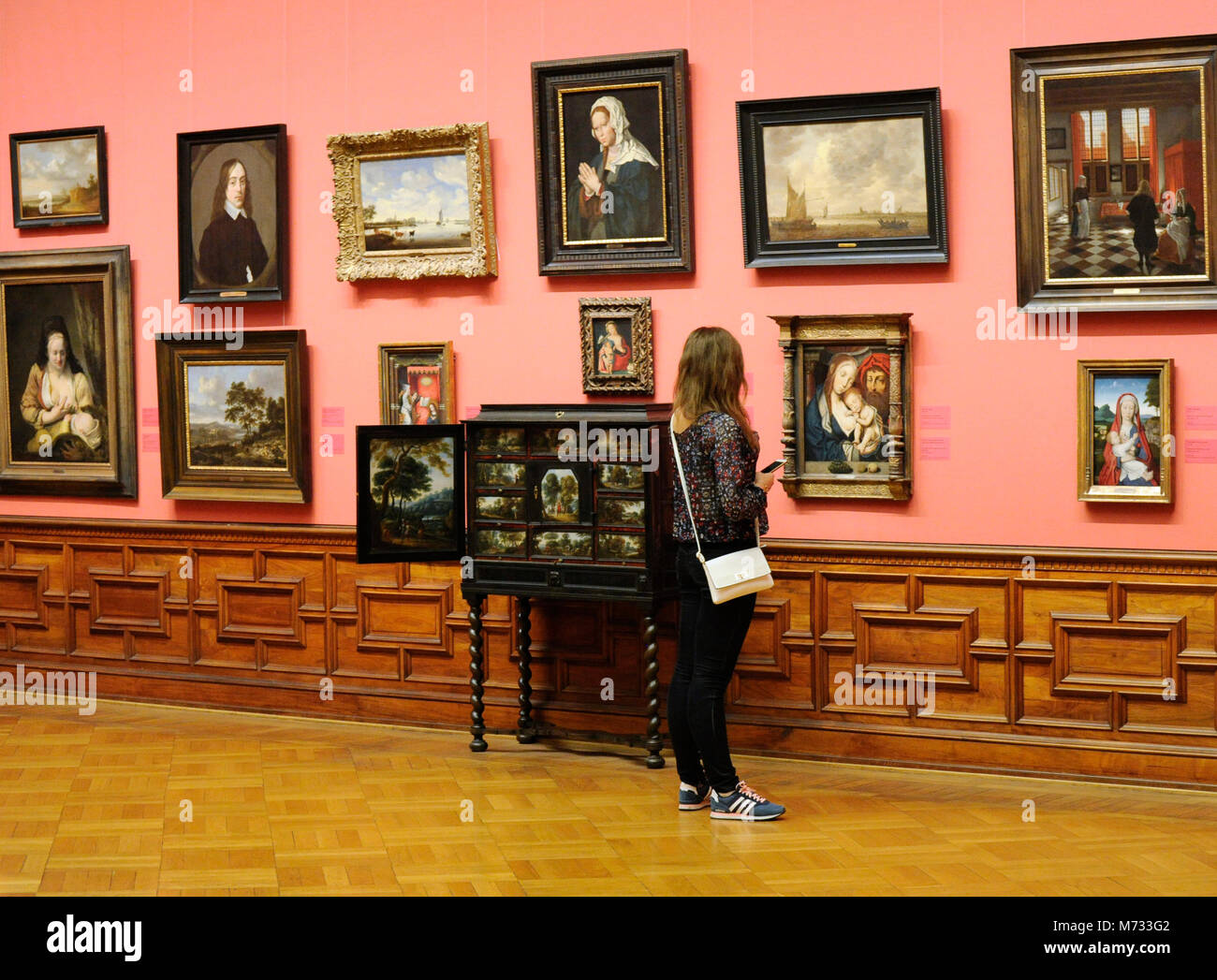 National Gallery. Girl visiting the museum. Oslo. Norway Stock Photo ...