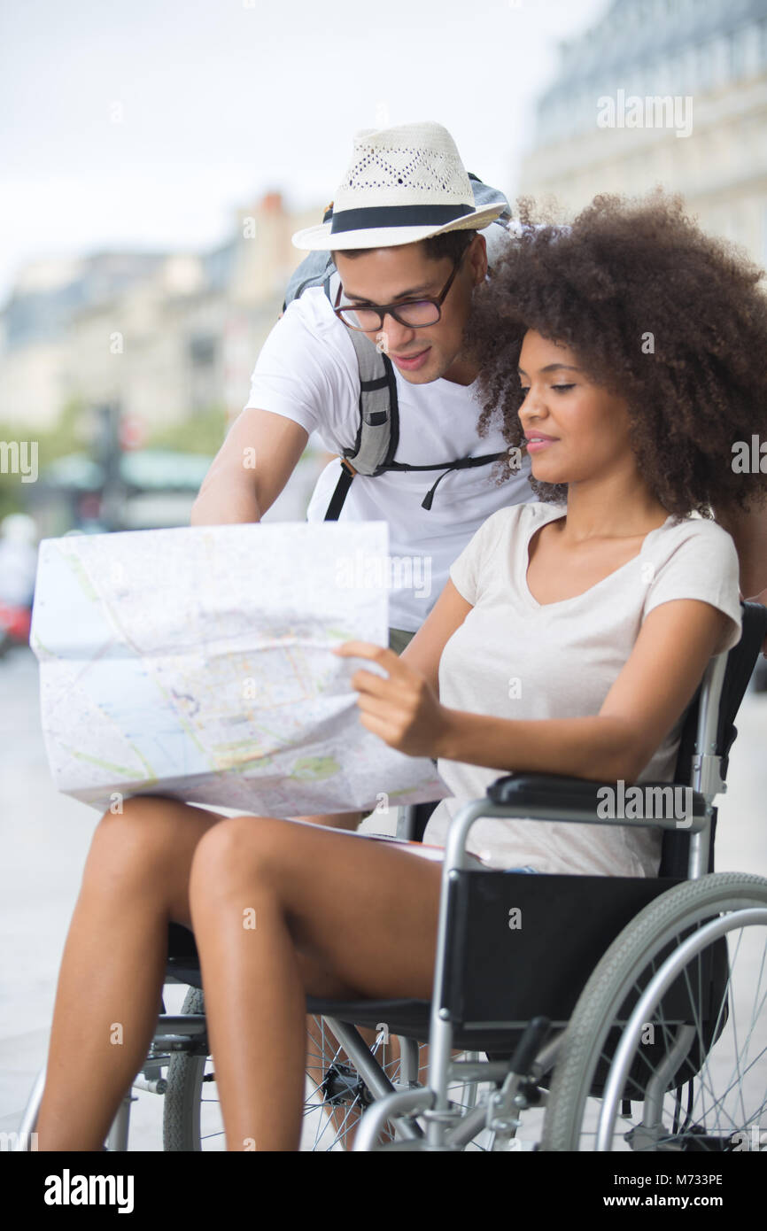 Young woman disabled boyfriend hi-res stock photography and images - Alamy