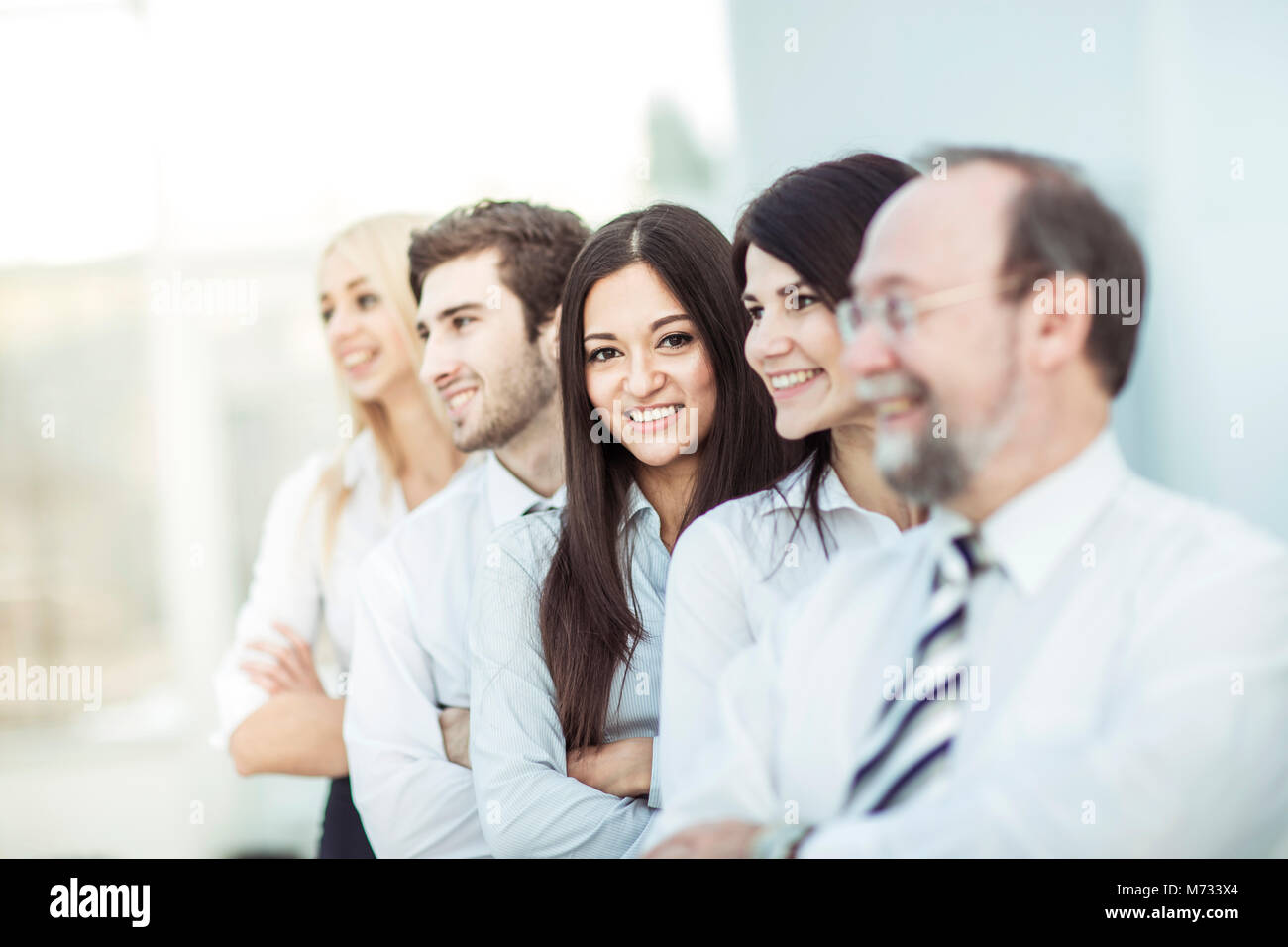 concept of team work-professional business team standing next to each ...