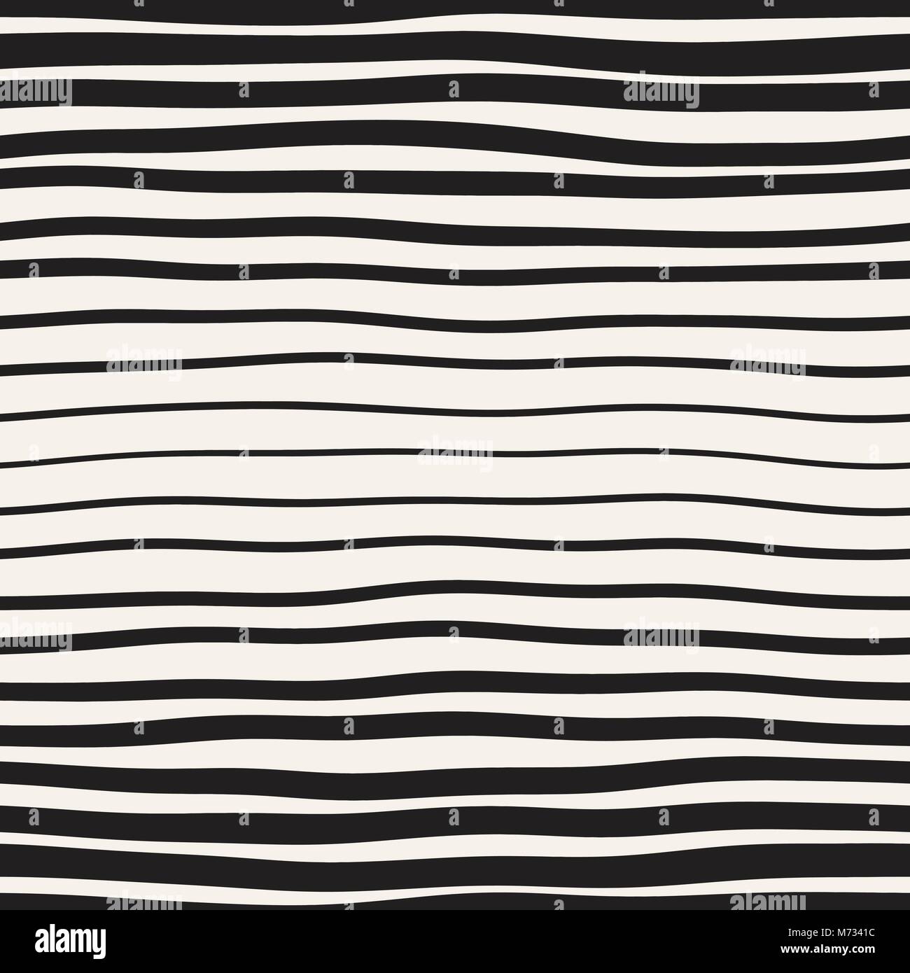 Vector seamless black and white hand drawn diagonal wavy lines pattern ...