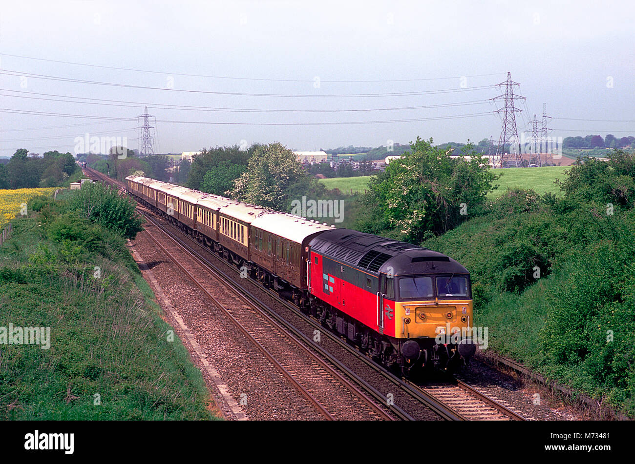 A class 47 diesel locomotive number 47758 working a Venice Simplon ...