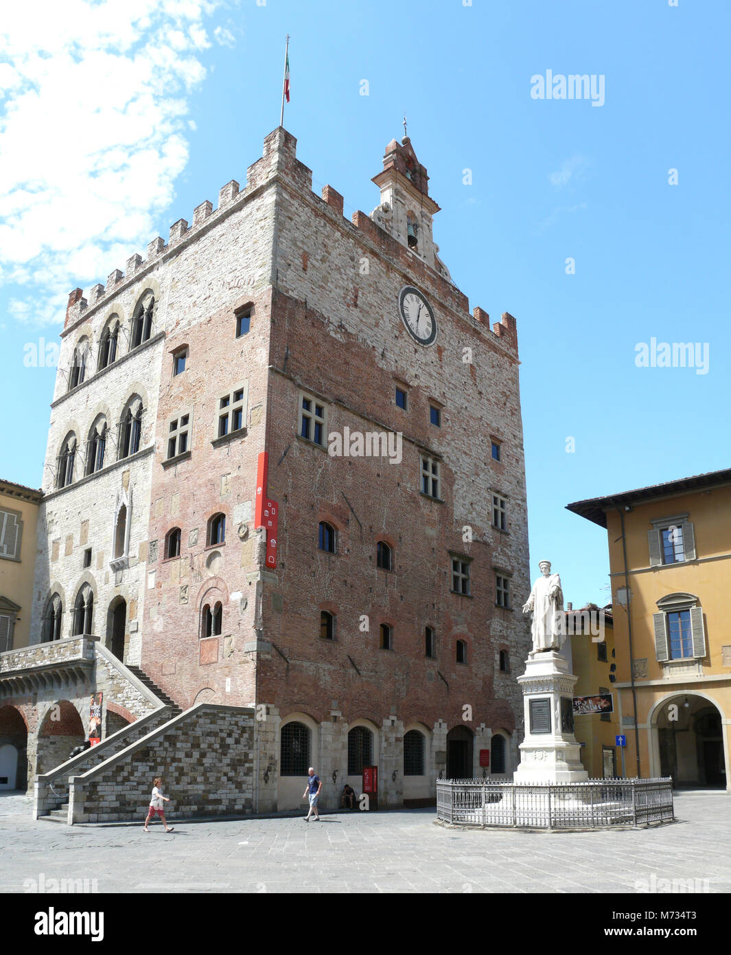 Prato, Italy, august 2, 2015: Pretorian Palace, Small city Prato in ...