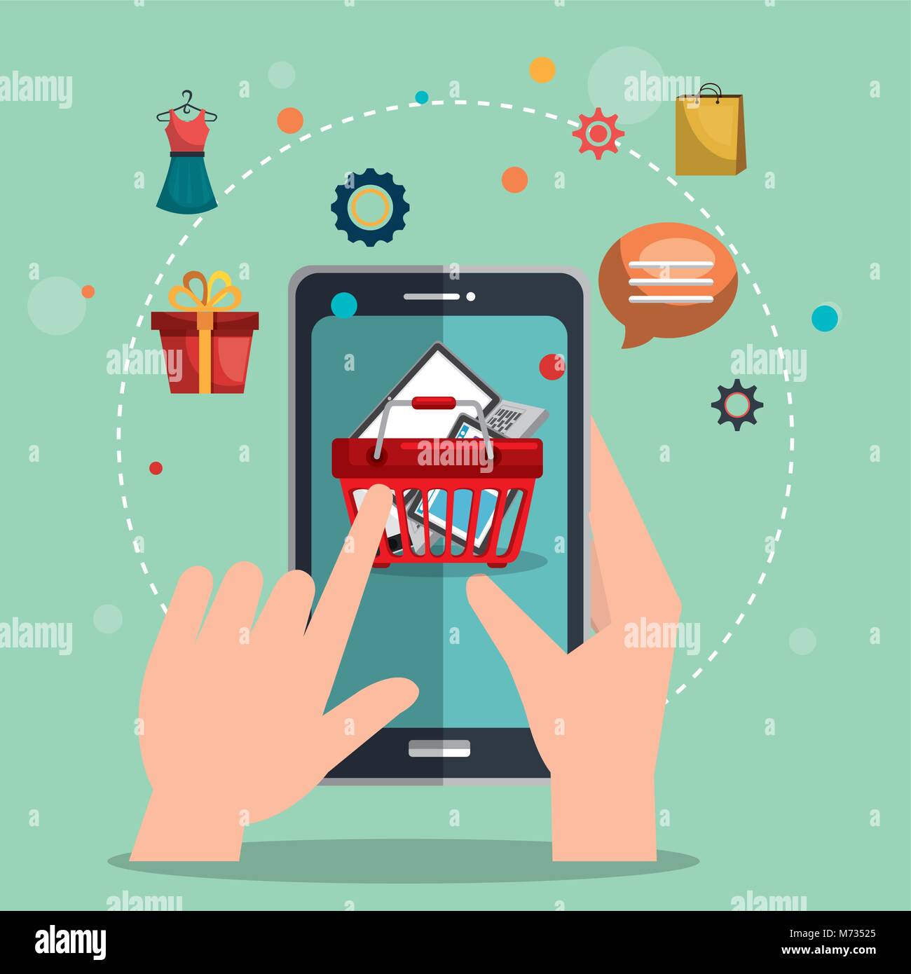 electronic commerce set icons Stock Vector Image & Art - Alamy