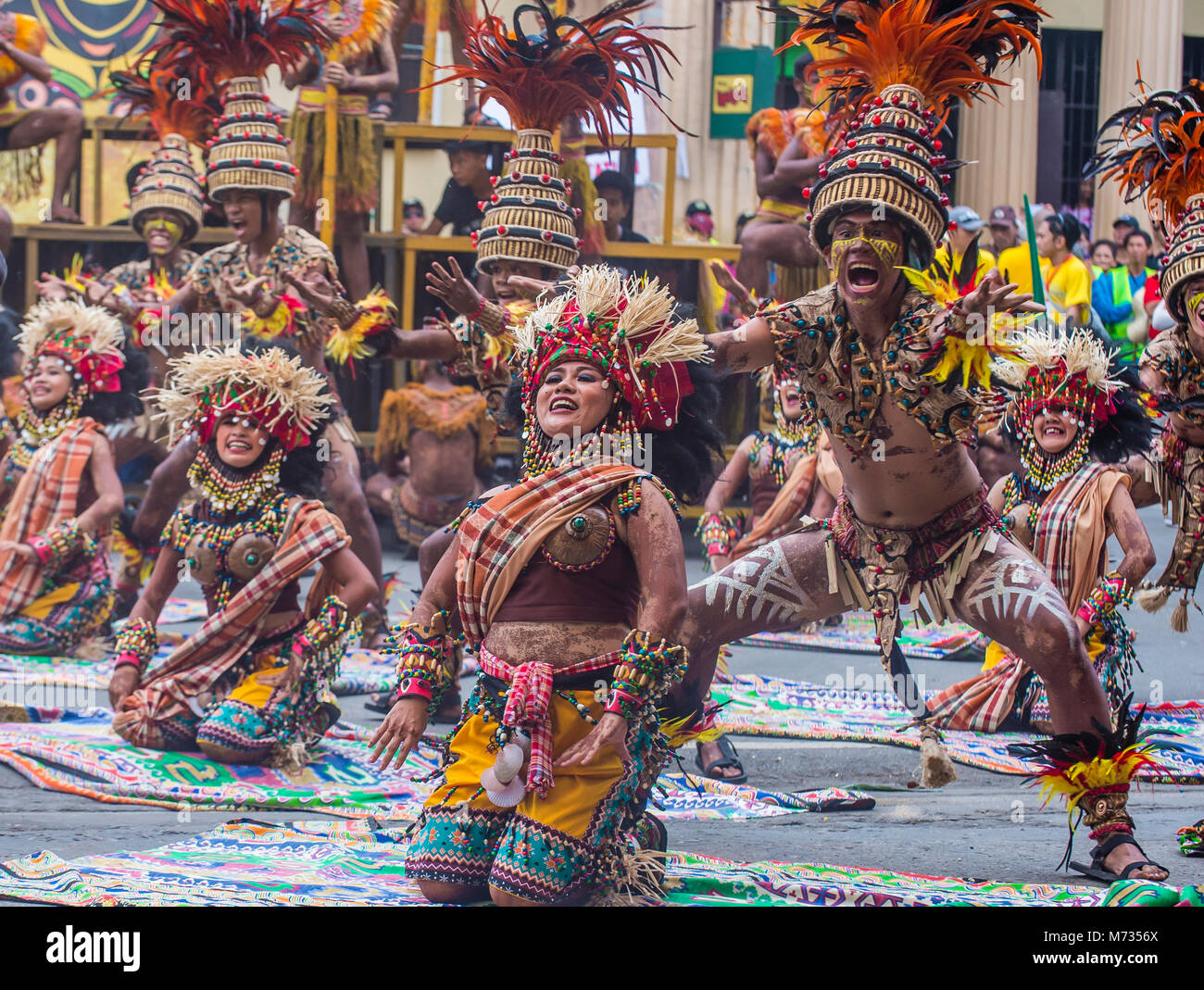 Participants in the Dinagyang Festival in Iloilo Philippines Stock ...