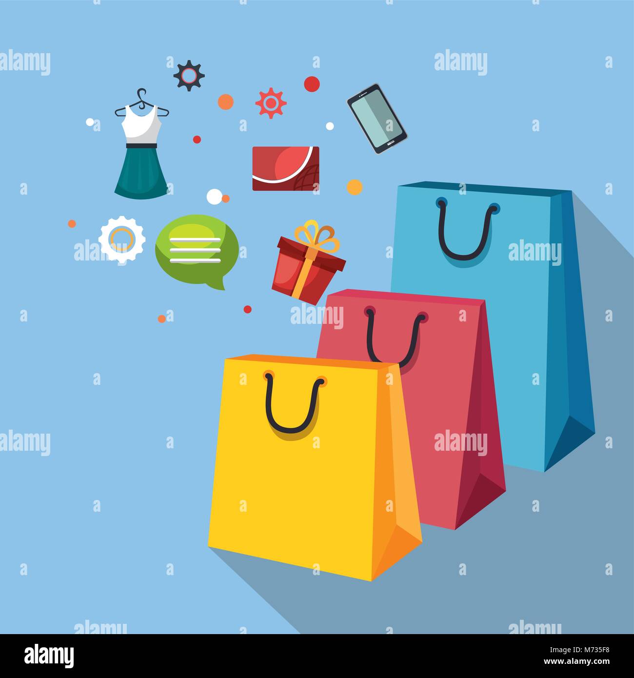 Female with plastic bags Stock Vector Images - Alamy
