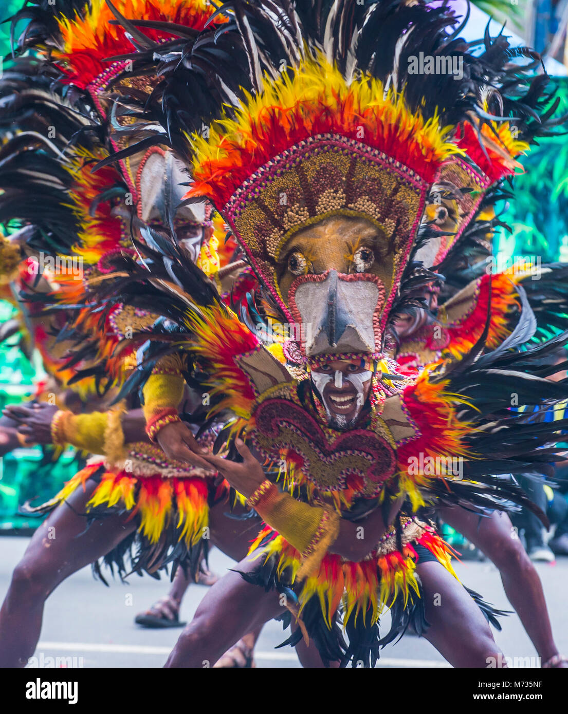 Participants in the Dinagyang Festival in Iloilo Philippines Stock ...
