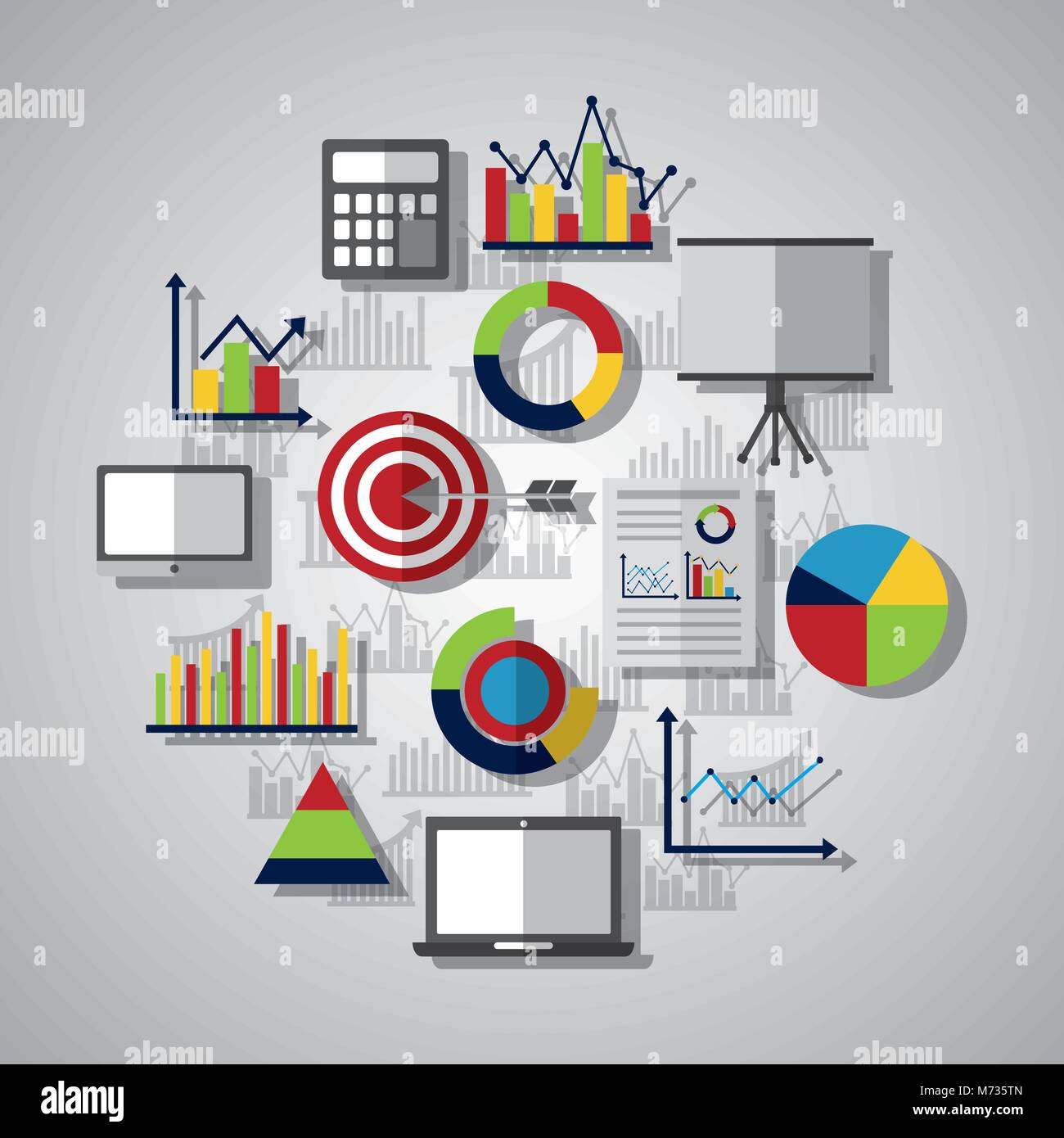 Pie chart graph statistics board hi-res stock photography and images ...