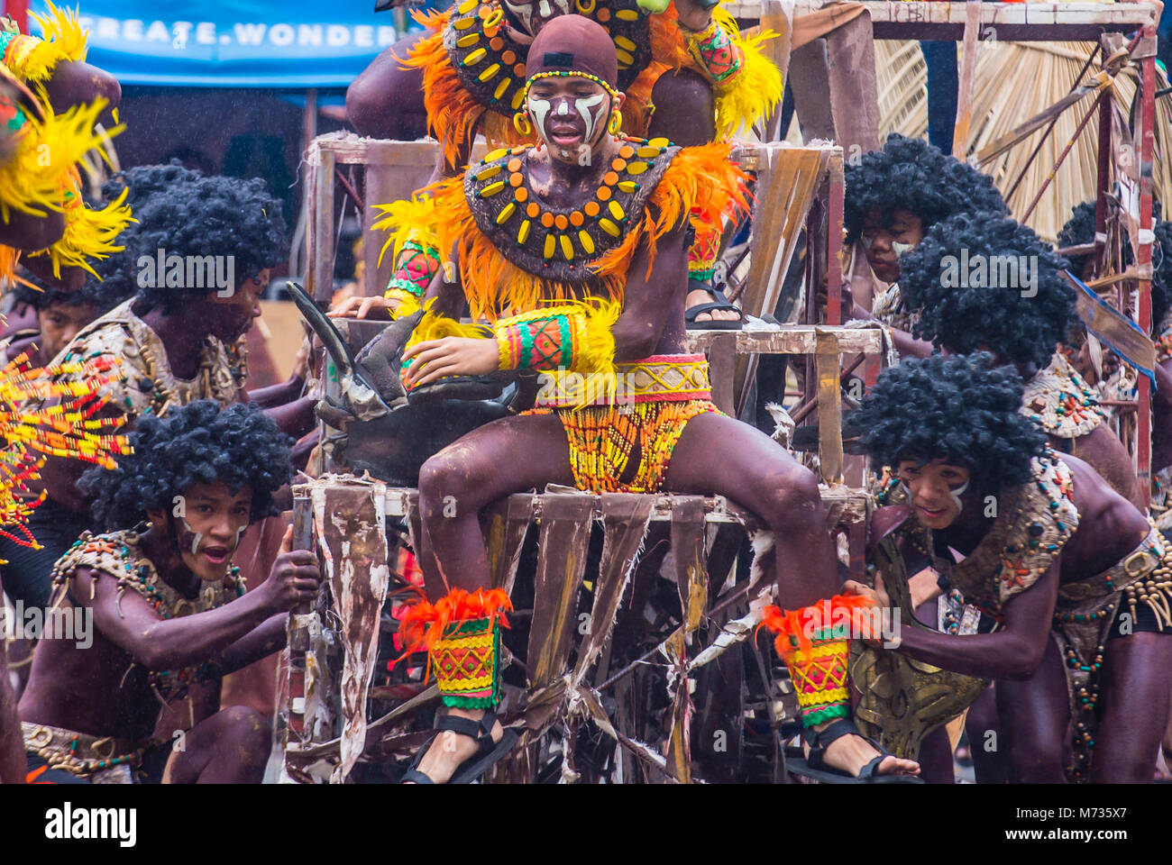 Participants in the Dinagyang Festival in Iloilo Philippines Stock ...