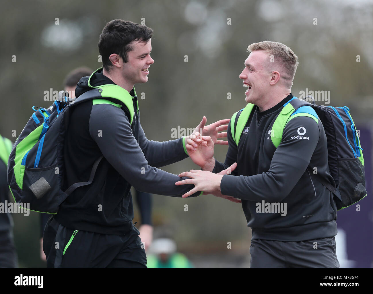 Ireland's James Ryan (left) and Dan Leavy arriving for the training ...