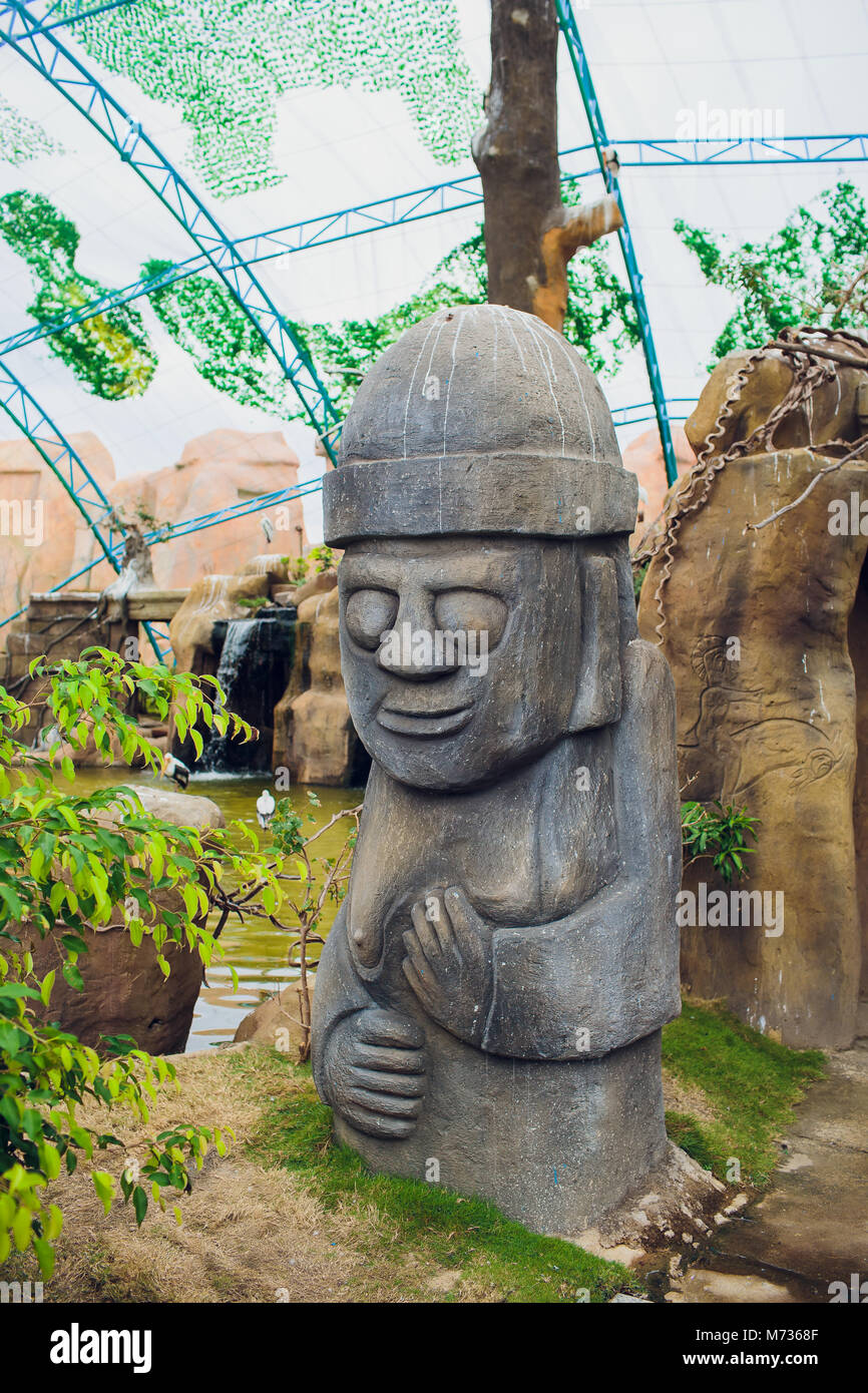 Authentic painted wooden totem Original sculpture Wood tribal sculpture ...