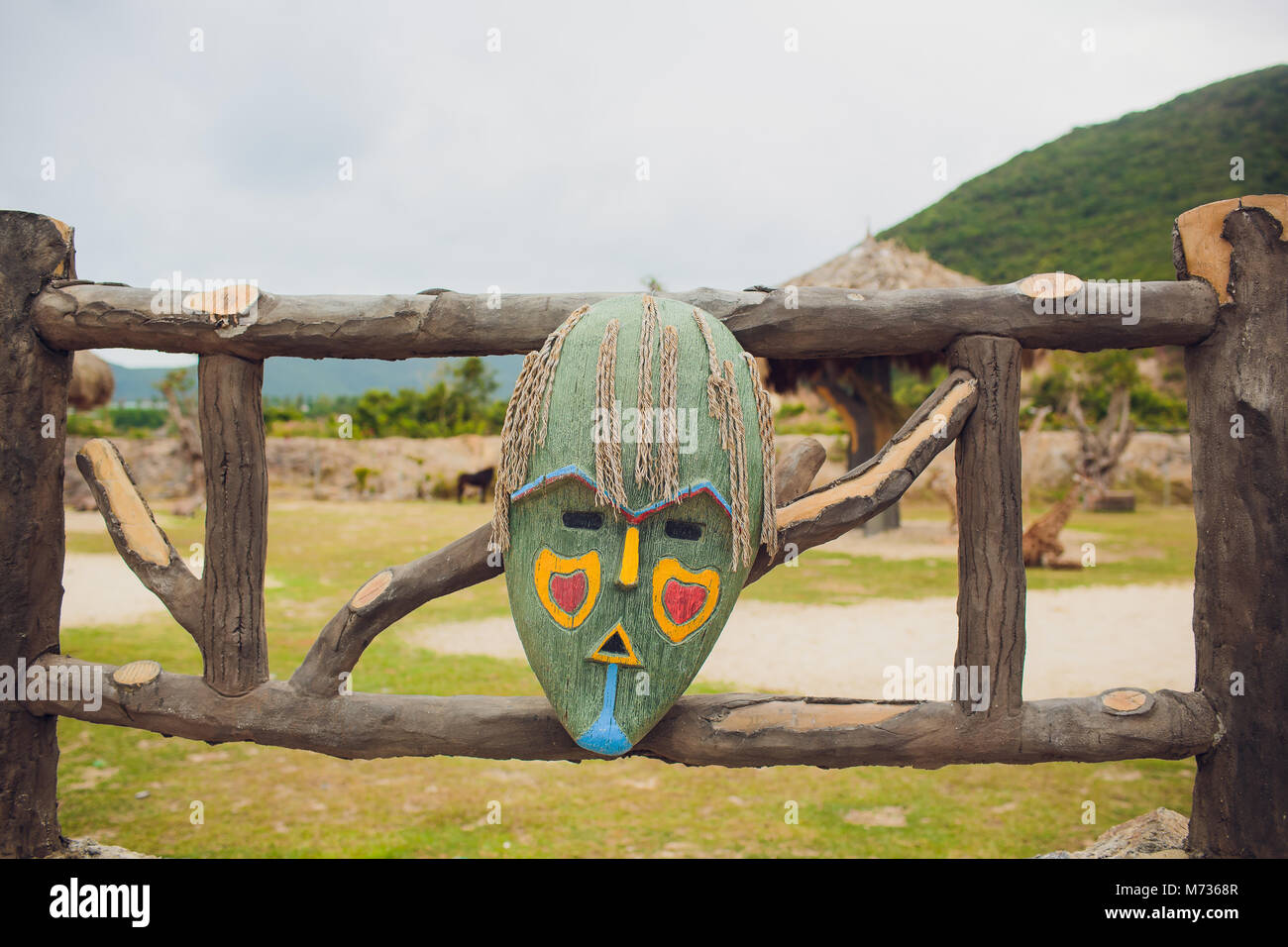 Authentic painted wooden totem Original sculpture Wood tribal sculpture ...