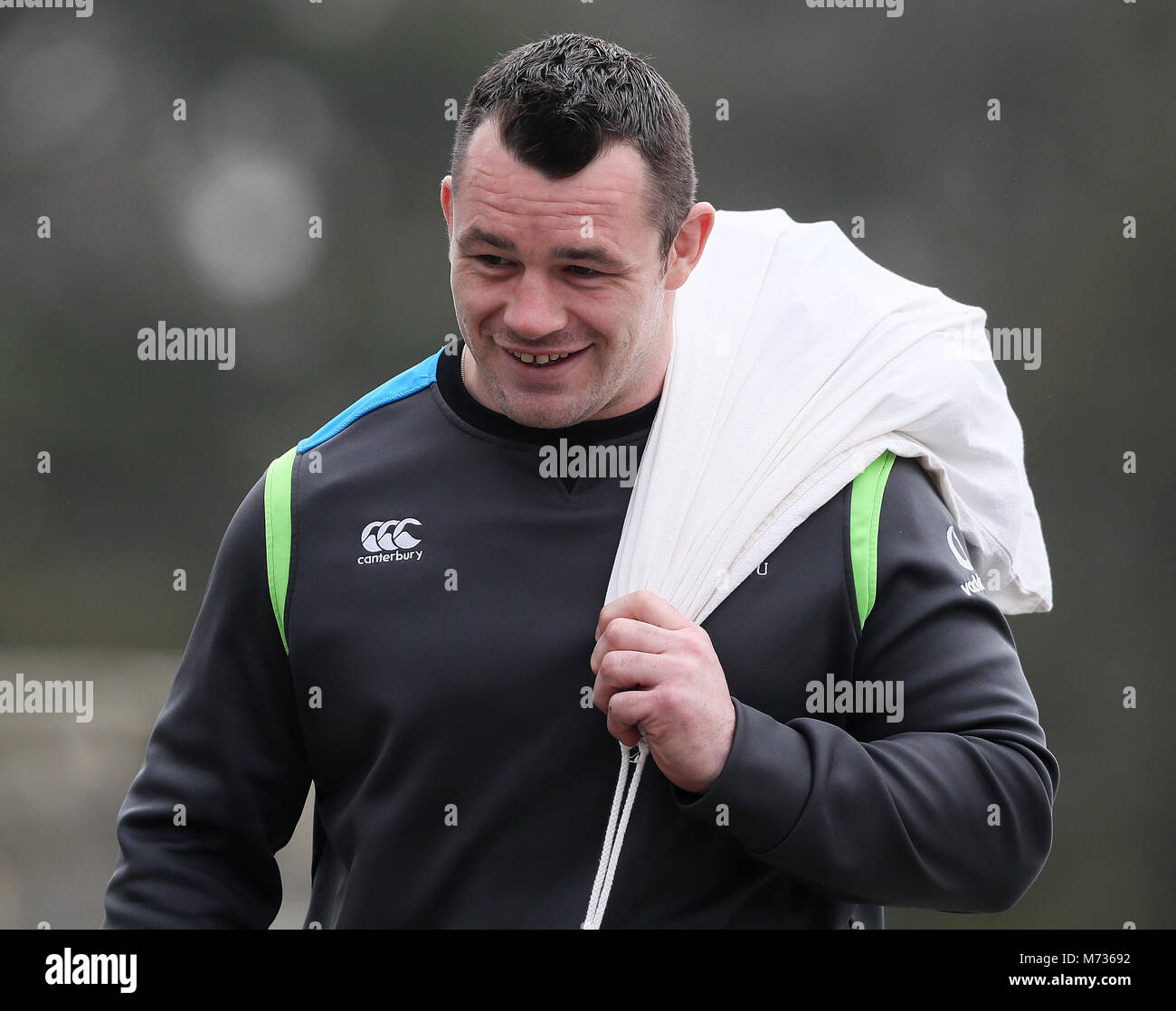 Ireland's Cian Healy arriving for the training session at Carton House ...