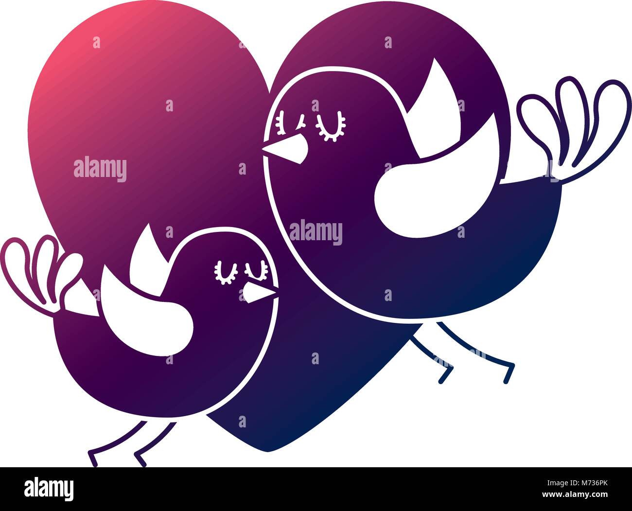 Flying birds in heart shape Stock Vector Images - Alamy