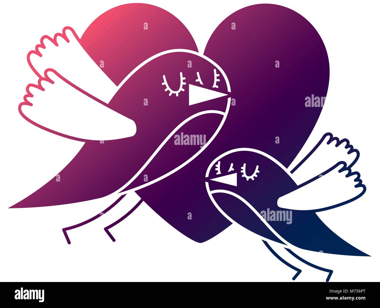 cute flying birds heart in love romance Stock Vector Image & Art - Alamy