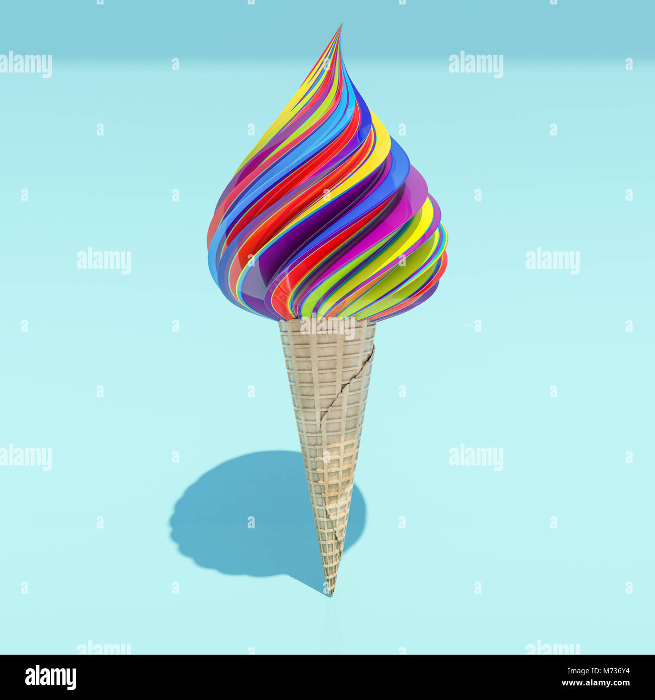 Colorful ice cream. 3D render Stock Photo - Alamy