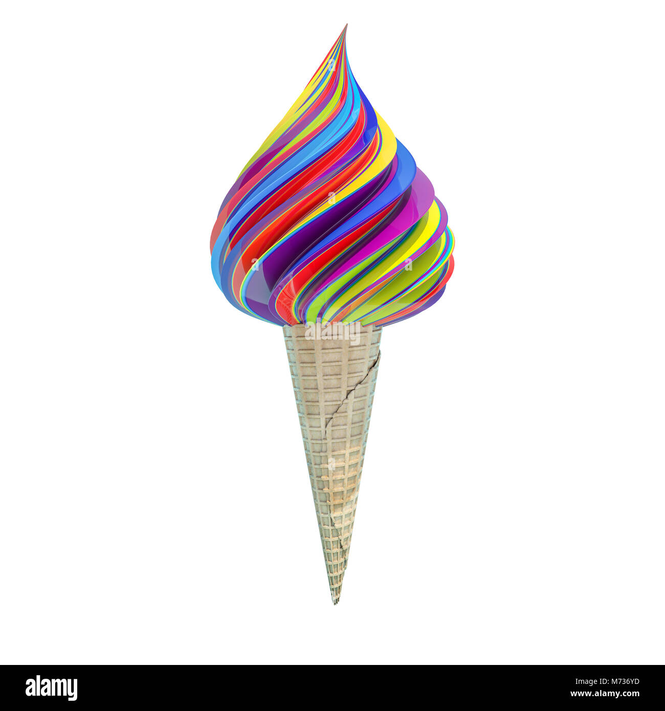 Colorful ice cream. 3D render Stock Photo - Alamy