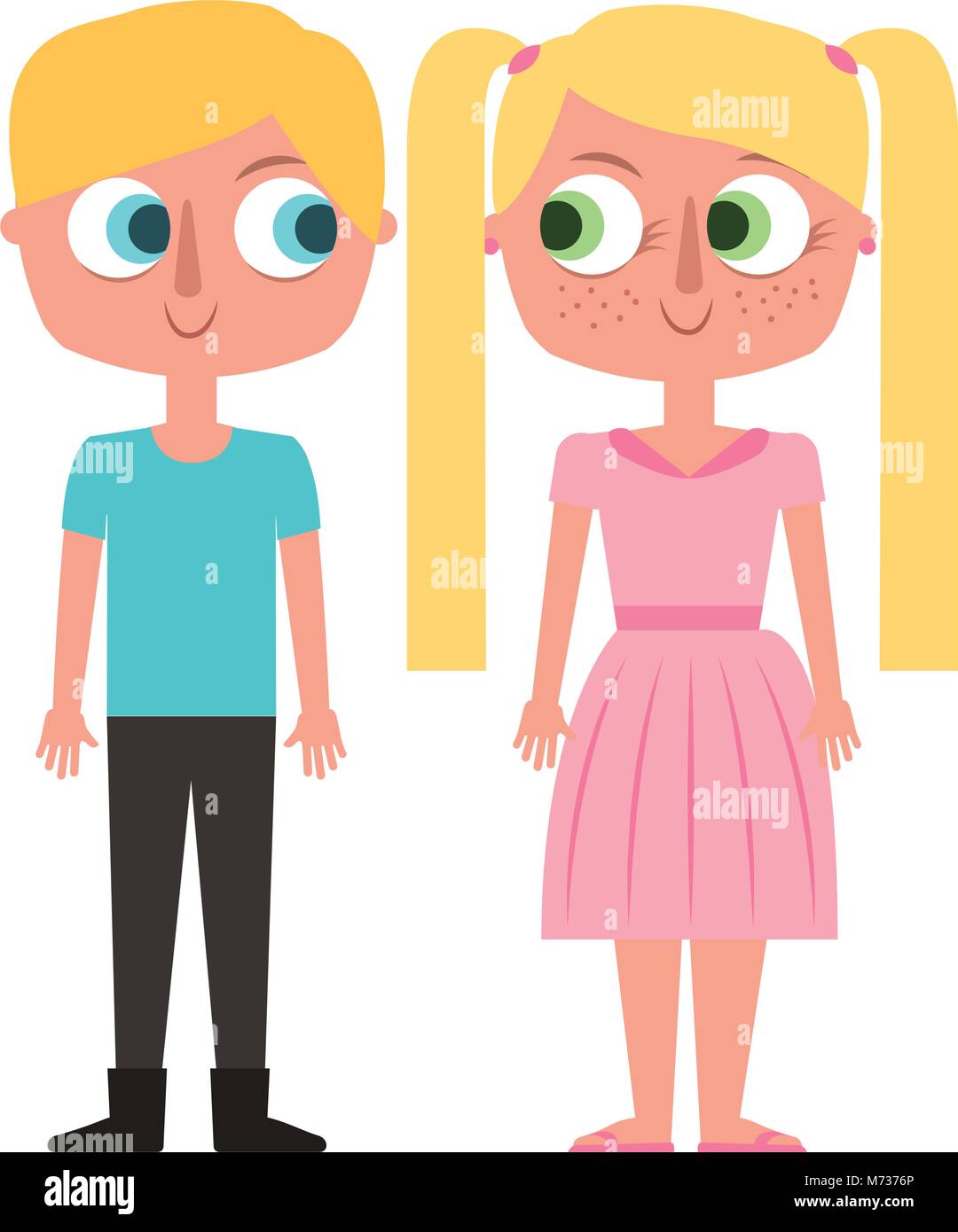 brother and sister happy children cartoon Stock Vector Image & Art - Alamy