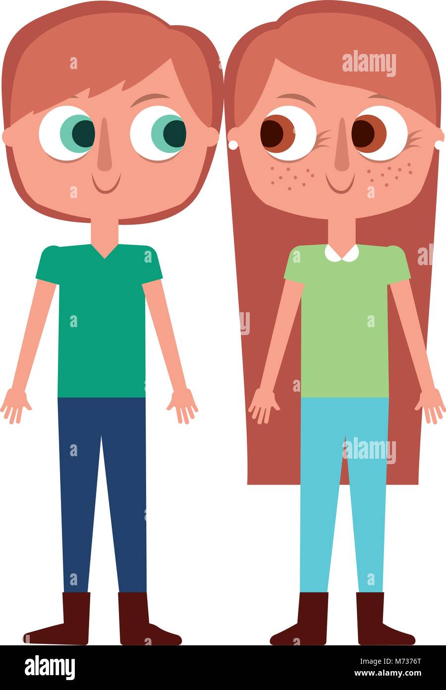 brother and sister happy children cartoon Stock Vector Image & Art - Alamy