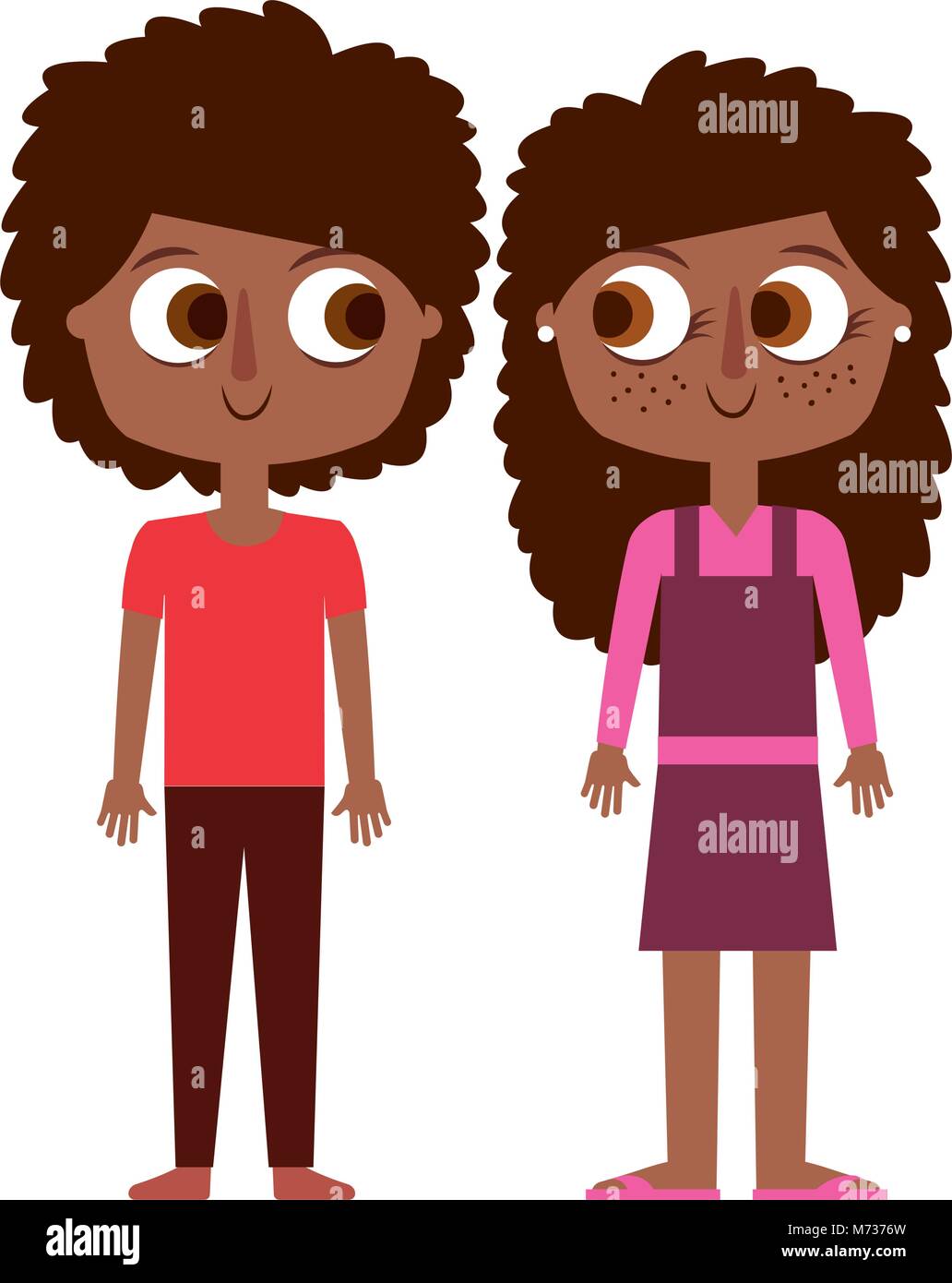 brother and sister happy children cartoon Stock Vector Image & Art - Alamy